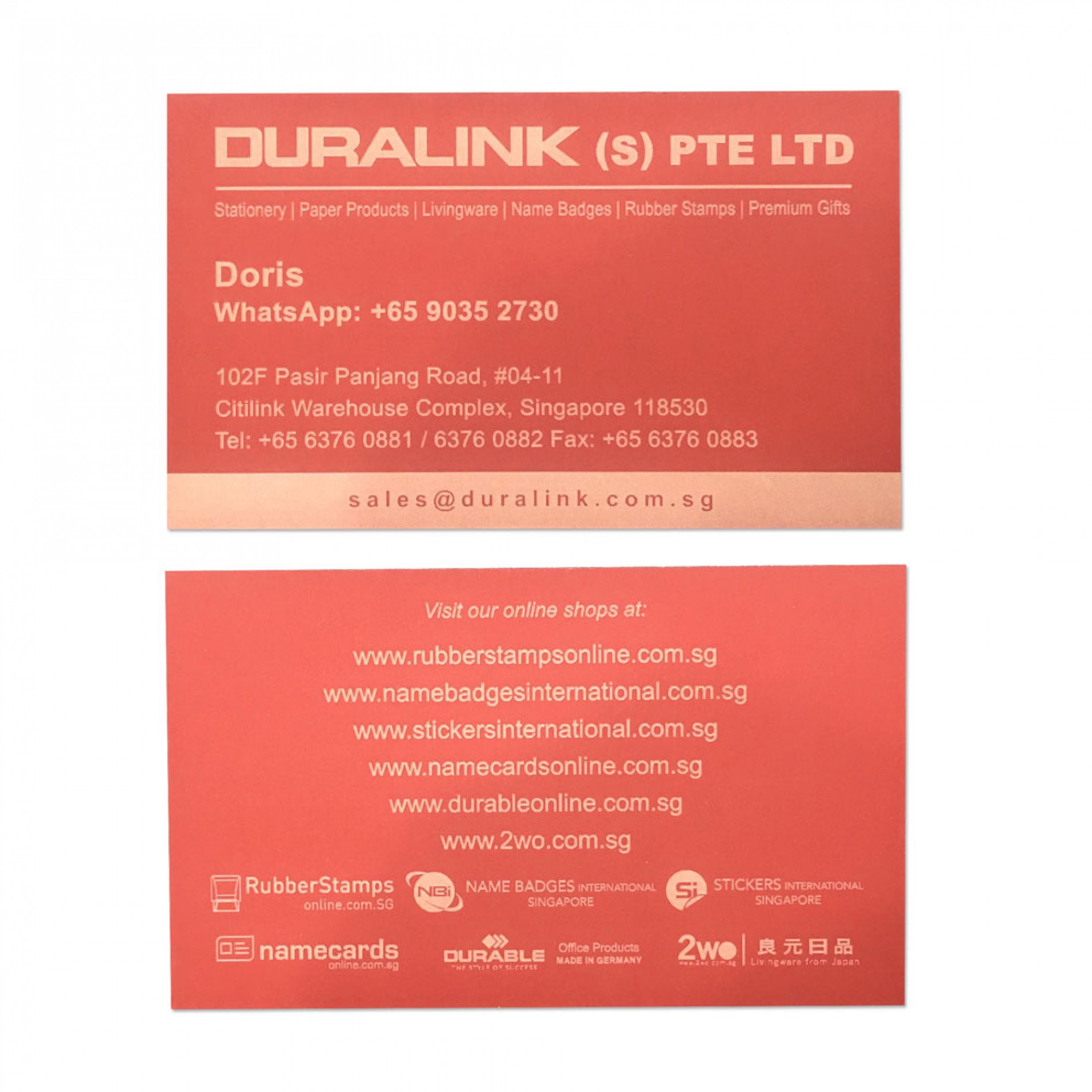 Premium Name Card Plike Red 330gsm – Business Cards Printing
